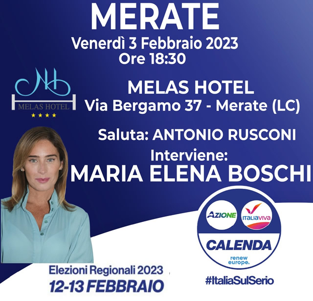 Merate: venerdì al Melas H. arriva Maria Elena Boschi - Merateonline