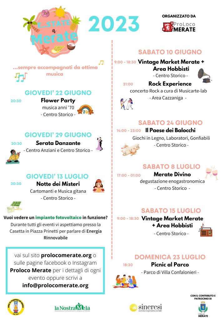 Merate: tutti in centro storico gli eventi del ricco calendario estivo ...